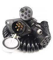 China Heavy Duty 7 Pin Car Truck Trailer Backup Camera Cable With 2 Ways Video Audio 4M for sale