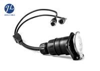 China Heavy Duty Car Reverse Camera Cable 4M 7 Pin With Two Channel Connection for sale