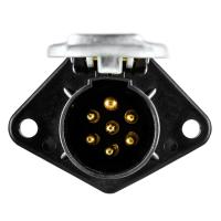 China Trailer Spring Coiled Electrical Cable With 7 Pin Power Signal Plug For 2 Channel for sale