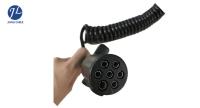 China Trailer Spring Coiled Electrical Cable With 7 Pin Power Signal Plug For 2 Channel for sale