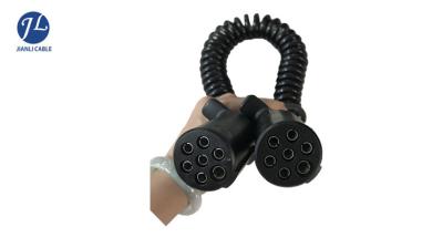 China Retractile Spiral Power Cord With 7 Pin Waterproof Plug For Auto Rear Camera Systems for sale