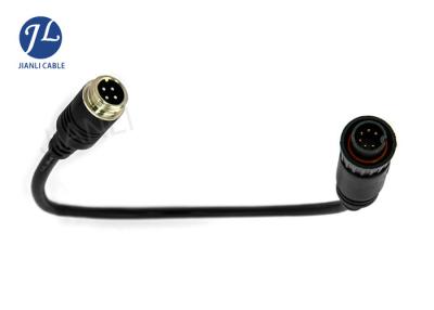 China 6 Pin To 4 Pin Backup Camera Cable , Safety Vision Mini Din Extension Cable Adapter for sale