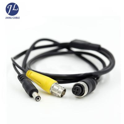 China RCA Cable For Backup Camera With 4 Pin Connector , Vehicle RCA Video Power Cable for sale