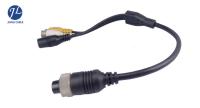 China Bus Camera Monitor Audio Video Aviation Cable With GX12 4 Pin AC DC Connector for sale