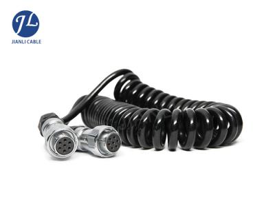 China Spiral Electrical Cord Vision Systems Cable 7 Pin Female To Female Trailer Plug for sale