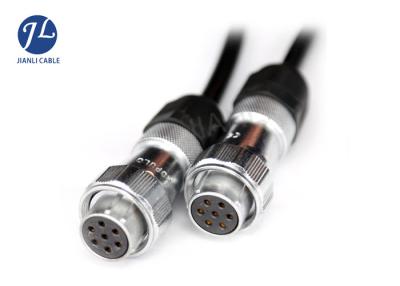 China PU 7 Pin Rearview Car Camera Cable Female To Female For 2 Cameras Connection for sale