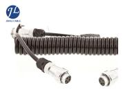 China Waterproof 5 Pin Curly Extension Lead With Metal Electrical Round / Square Socket for sale