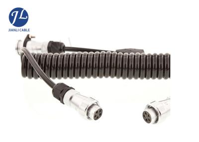 China Waterproof 5 Pin Curly Extension Lead With Metal Electrical Round / Square Socket for sale