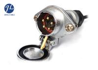 China Customized 5 Pin Coiled Trailer Cable For Monitoring System With Metal Plug for sale