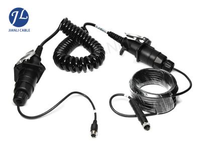 China Waterproof Curly Spiral Power Cord 7 Pole For Video Audio Power Signal Transmission for sale
