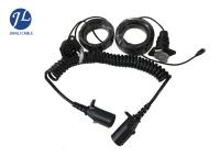 China PU Jacket 7 Pin Coiled Power Cable , Truck Trailer Extension Cable With Plastic Plug for sale