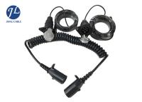 China Rear View Camera 7 Pin Spiral Power Cord With Female To Female Metal Connector for sale