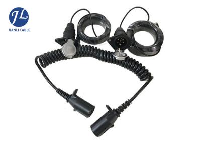 China Rear View Camera 7 Pin Spiral Power Cord With Female To Female Metal Connector for sale