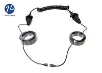 China Black Spring Electrical Spiral Power Cord For Trailer Truck Backup Monitor System for sale