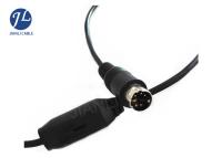 China Black 6 Pin Mini Din S Video Cable Extension For Mobile CCTV Camera System for sale