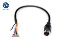 China Male And Female 13 Pin Din Cable , Rear View Security Camera Power Extension Cable for sale