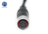 China 7 Pin Connector M12 Extension Cable Black PVC Shielding For 12V 24V Car Camera for sale