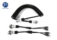 China Coiled Trailer Security Camera Extension Cable , 7 Pin Curly Cable Extension Lead for sale