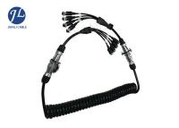 China 7 Pin Spring Coiled Electrical Cable Extension Cord For Farm Equipment Camera System for sale
