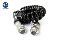China 7 Pin Spring Coiled Electrical Cable Extension Cord For Farm Equipment Camera System for sale