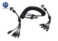 China Electrical 7 Pin Trailer Backup Camera Extension Cable With Pu Spiral Cord for sale