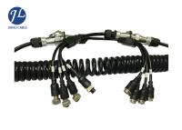 China Electrical 7 Pin Trailer Backup Camera Extension Cable With Pu Spiral Cord for sale
