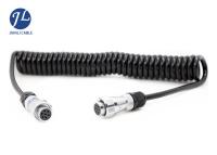 China Backup Camera Coiled Trailer Cable Connector Receptacle Kit 4PIN Aviation Cable Input For Caravans for sale