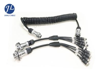 China 4-Channel 4 Meter Suzi Coil Trailer Cable 4PIN Connectors Truck Trailer Caravan for sale