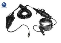 China Plastic 7 Pin Spiral Power Cord Backup Camera System Cable In Truck Trailer for sale
