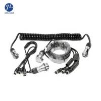 China GX16 Aviation Plug Interface Car Reverse Camera Cable With Elasticity Length From 2 M To 4 M for sale