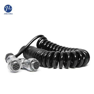China Waterproof Rear View Camera Cable Trailer 7 Pin With 2 Channel CAMS for sale