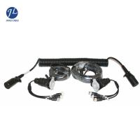 China Male To Female Spiral Power Cord , 7 Pin Connector Spiral Trailer Cable for sale