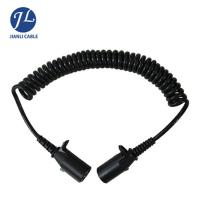 China Male To Female Rear View Camera Cable 7 Pin Din Connector Spiral Trailer Cable for sale