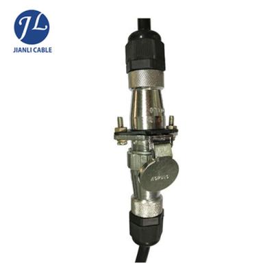 China 7Pin Aviation Truck Extension Cable Coiled Trailer Cable With Two 4 Pin Connectors for sale