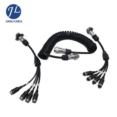 China 7 Pin Male To Female  IP67 Trailer Truck Video Backup Camera Cable for sale