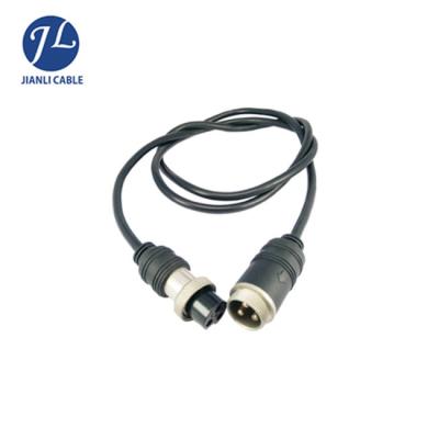 China Ip67 Rear View Camera Aviation Cable 3 Pin M16 Male To Female Cable In Black for sale