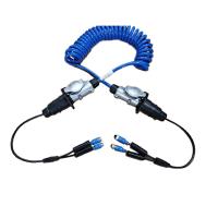 China OD 8.0MM Car Reverse Camera Cable Retractable Heavy Duty Trailer Coiled Lead For Backup Camera for sale