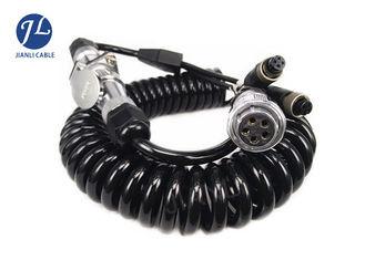 China GX16 Aviation Plug Interface Car Reverse Camera Cable With Elasticity Length From 2 M To 4 M for sale
