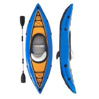 China 2.75m*0.81m PVC Inflatable Kayak One Man Rowing Fishing Canoe Boat Outdoor for sale