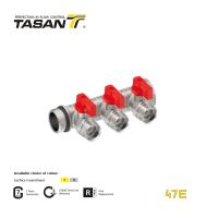 China 16Bar 232Psi Sanitary 3 Way Brass Water Manifolds With Ball Valves 47E for sale