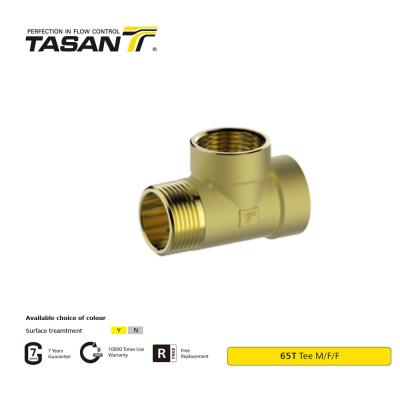 China Leakage Proof  M/F/F  1 inch Brass Tee FittingFor High Low Temperature Conditions 65T for sale