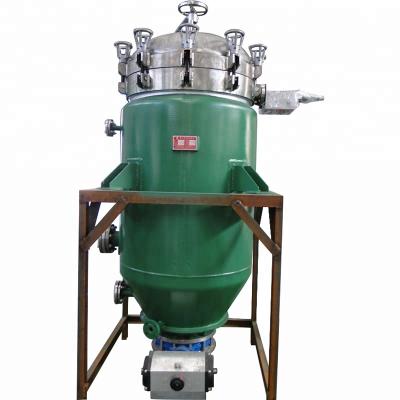 China Vertical Leaves Pressure Leaf Filter for Oil Filtration with Carbon Steel / Stainless Steel Construction and Automatic Dump Device for sale