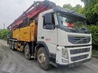China Red Used Concrete Pump Truck With Volve Chassis 56m / 6 Section for sale