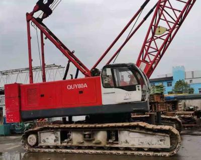 China Second Hand Fuwa Crawler Crane 80 Ton QUY80A Fuwa Model 13m  Boom for sale