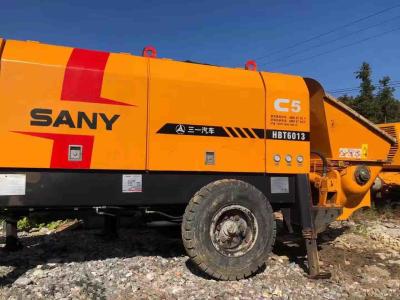 China HBT6013 Sany Used Trailer Mounted Concrete Pump 90KW S Valve Type for sale