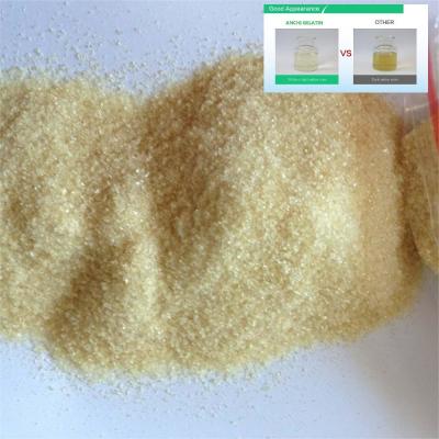 China 180bloom Food Additive Gelatin Edible Powder Light Yellow Odorless for sale