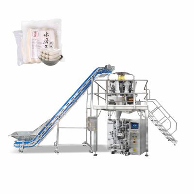 China Semi Automatic Hand Bagging Rice Cake Weighing Packaging System With 14 Multihead Weigher for sale