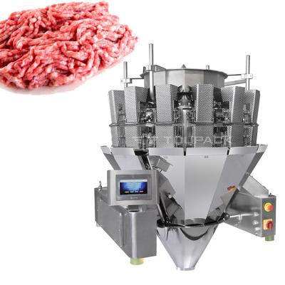 China 14 Head Screw Weigher 2.0KW 410kg Minced Pork Fresh Meat Weighing And Packing Machine for sale