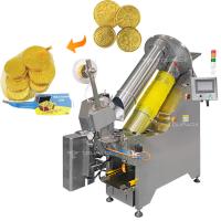 China Automatic Net Bag Packing Machine For Gold Coin Chocolate Garlic Mesh Bag Packing Line for sale