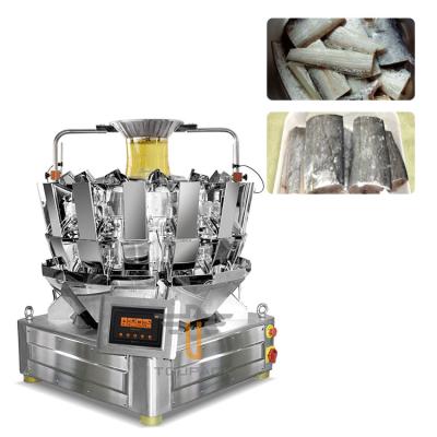 China Waterproof Automatic Multihead Weigher Weight 1kg Seafood Frozen Fish Packing Machine for sale